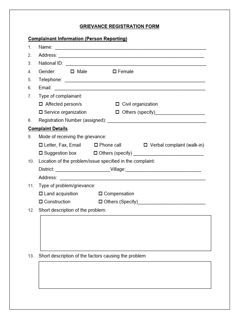 Grievance Registration Form Template | PDF | Chess Openings | Chess