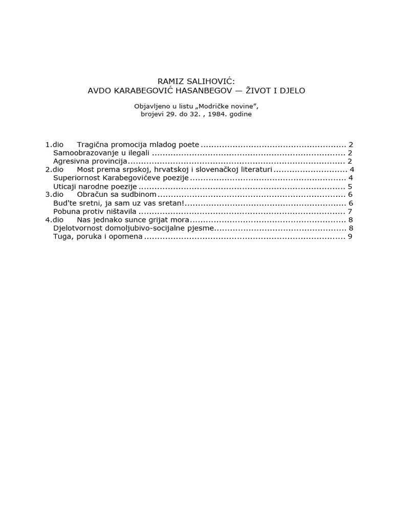 Avdo Karabegović Hasanbegov | PDF