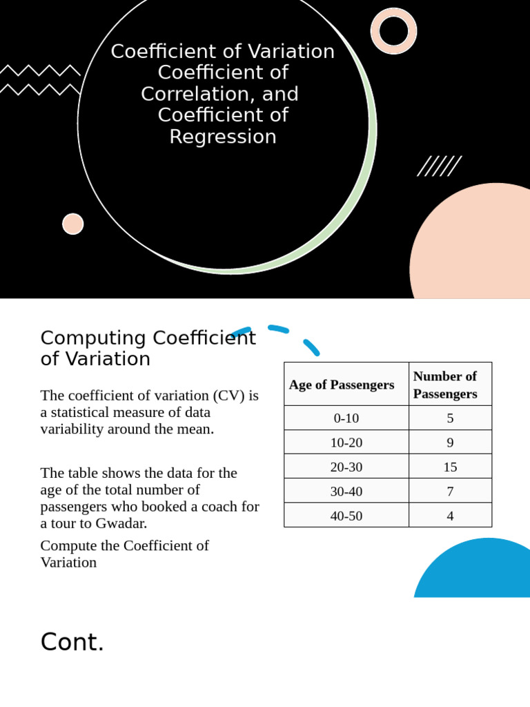 Coefficient of Variation, Correlation, and Regression | PDF | Linear Regression | Coefficient Of ...