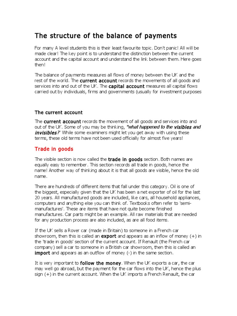 Bop Structure | Current Account | Foreign Direct Investment