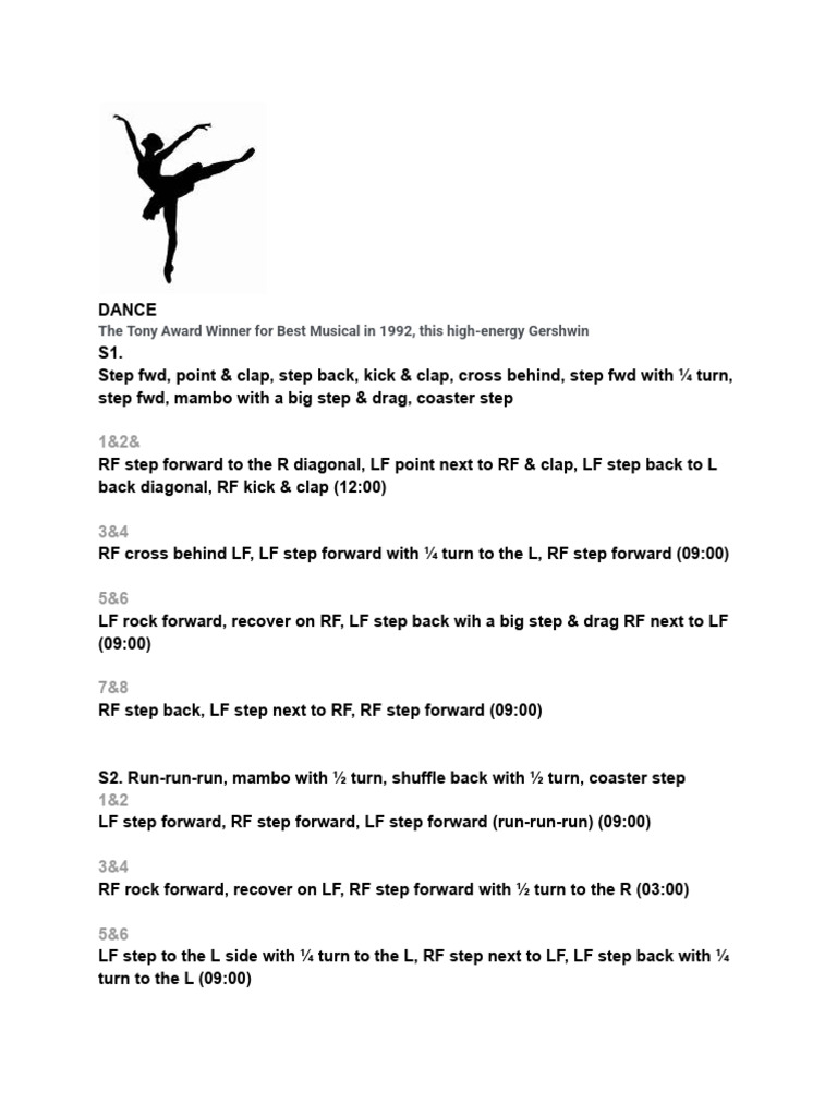 Dance Counts for Gershwin - Google Docs | PDF