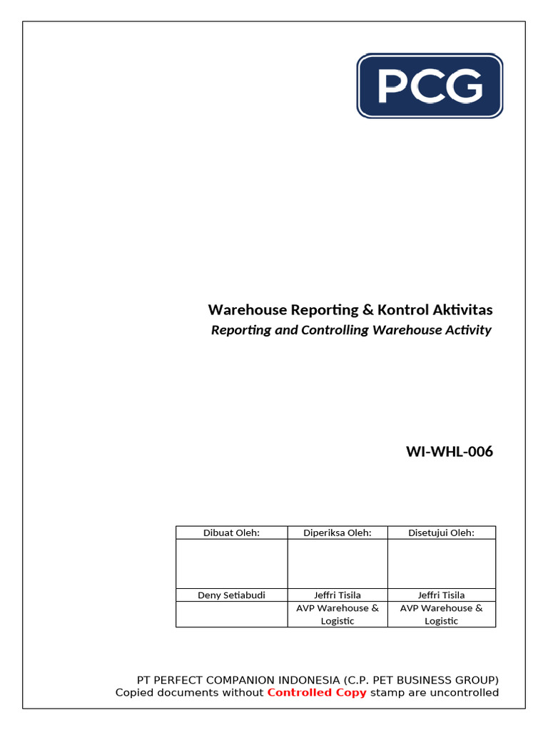 Warehouse Reporting Guidelines Indonesia | PDF | Warehouse | Logistics