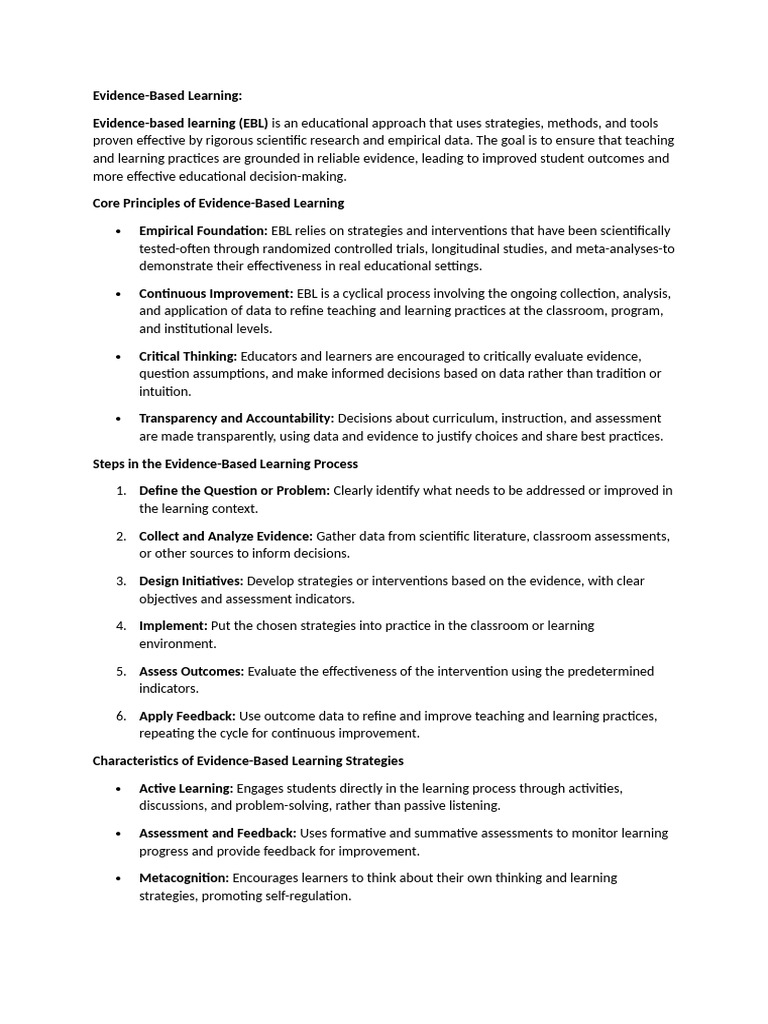 Evidence.docx EBL | PDF | Learning | Educational Assessment