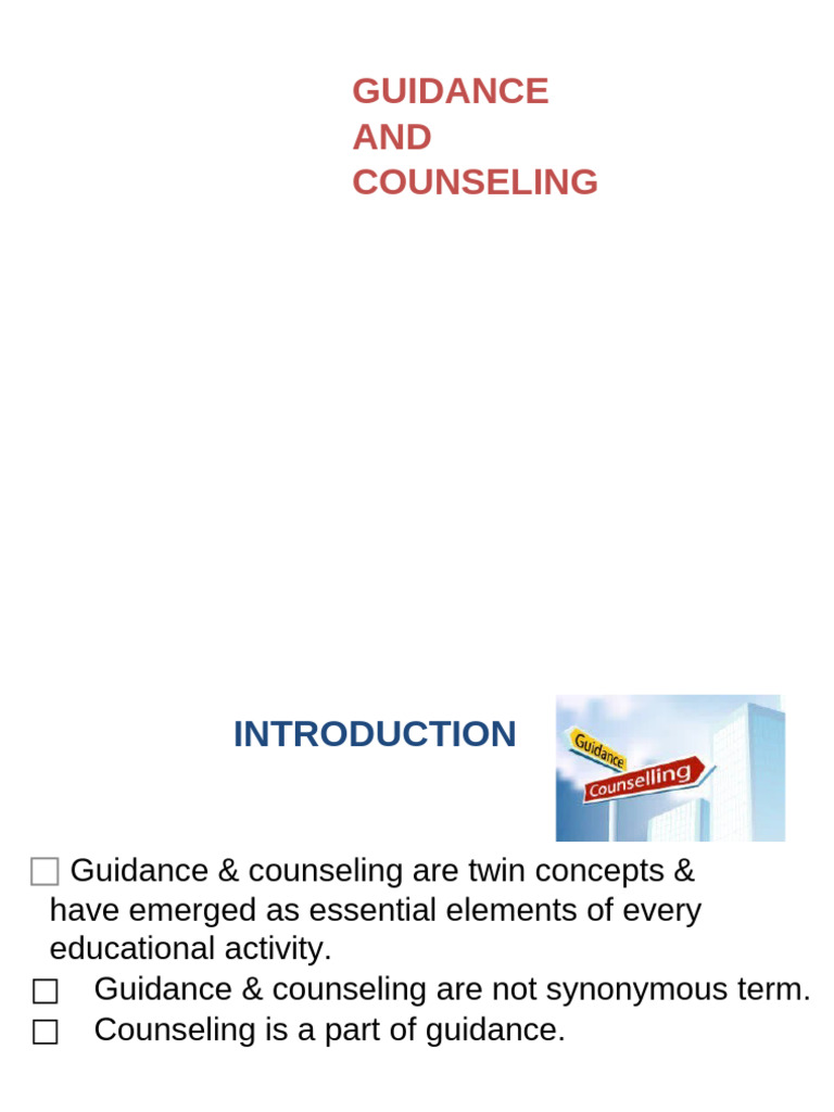 Guidance and Counseling Overview | PDF | Psychotherapy | Psychology