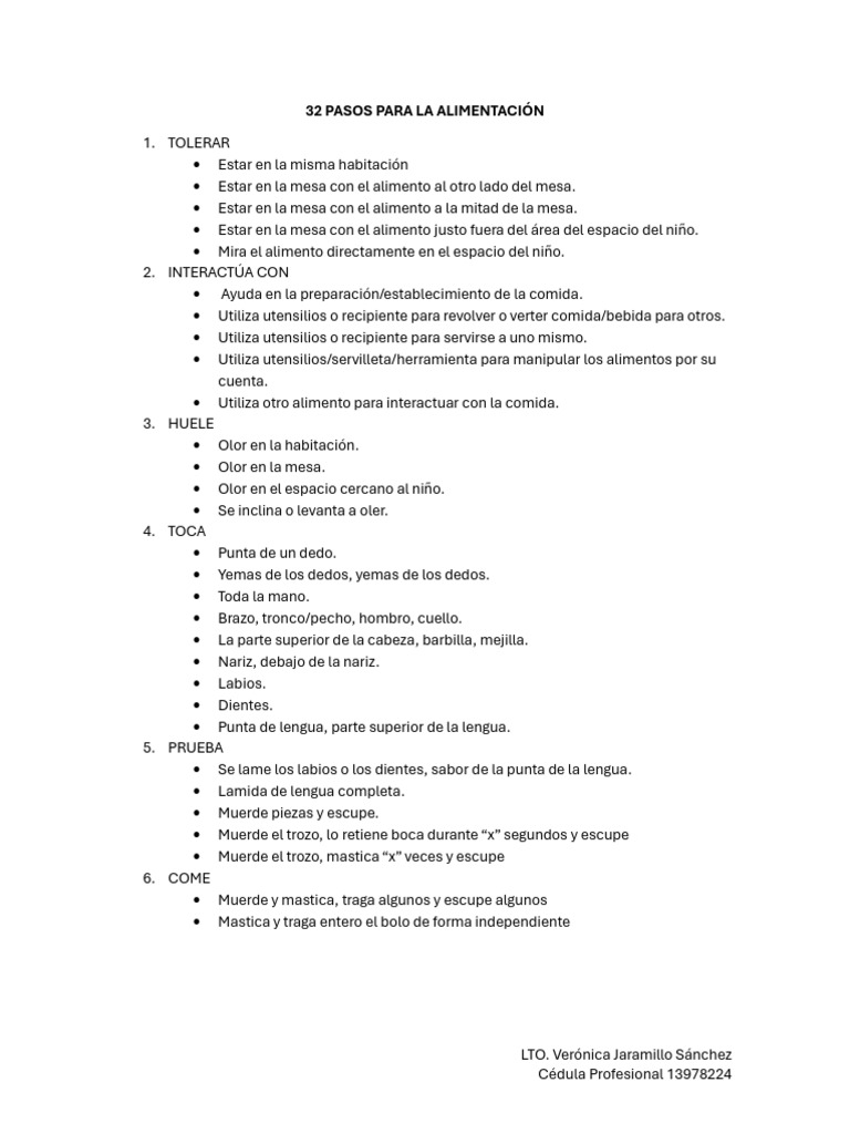 32 Pasos para la Alimentación Infantil | PDF