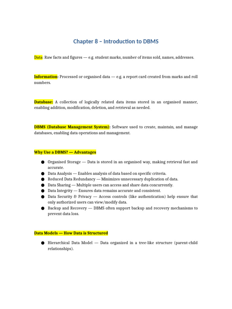 ClassX(DBMS) | PDF | Databases | Relational Database