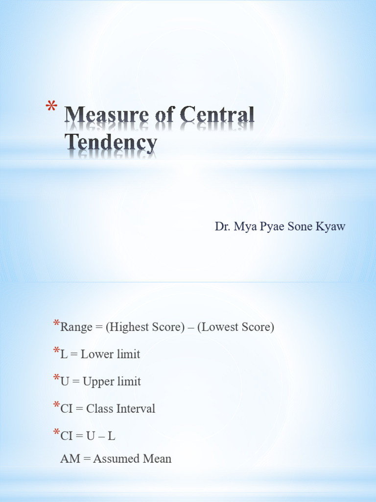 Understanding Central Tendency Measures | PDF | Standard Deviation ...