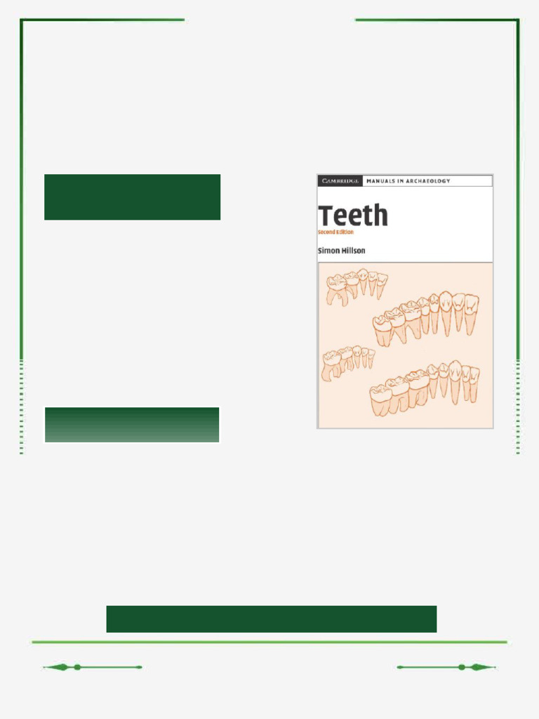 Teeth Cambridge Manuals in Archaeology 2nd Edition Simon Hillson ebook ...