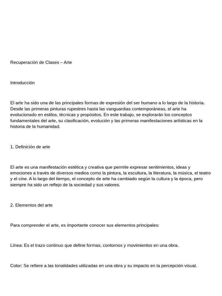 El Arte Es Una de Las Expresiones Más Ricas y Complejas Del Ser Humano ...