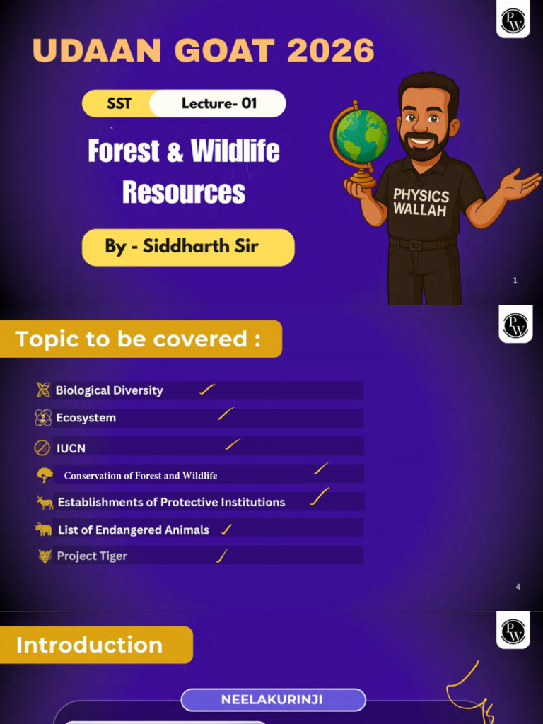 Forest and Wildlife Resources 01 - Class Notes | PDF