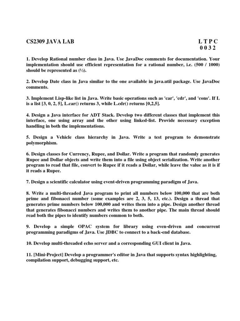 Java Lab Pdf Class Computer Programming Method Computer