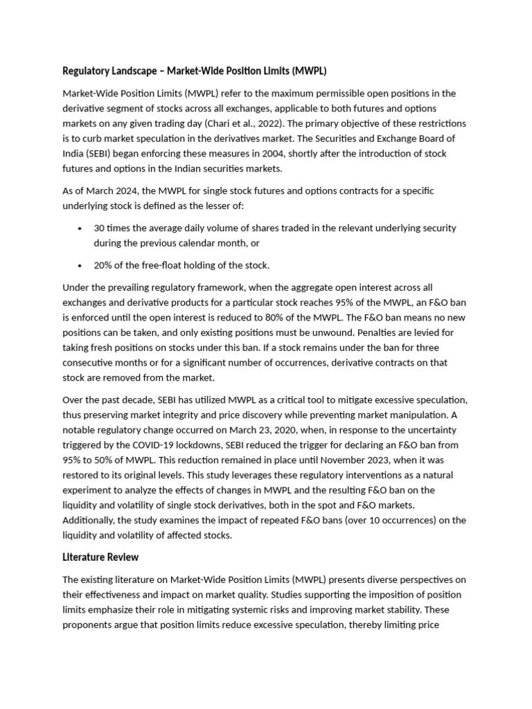 Market-Wide Position Limits Explained | PDF | Futures Contract ...