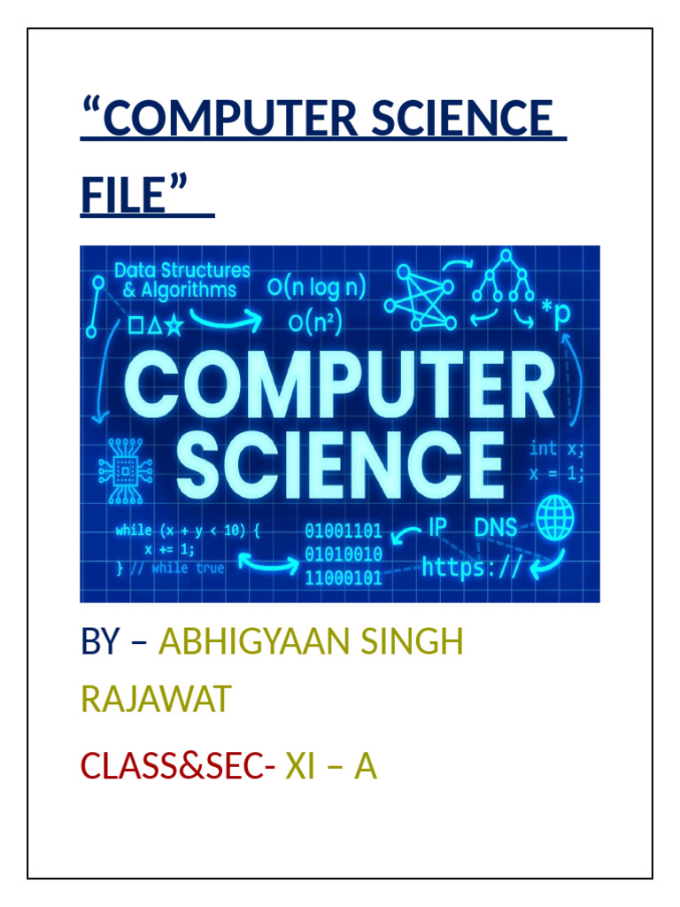 Computer Science File | PDF