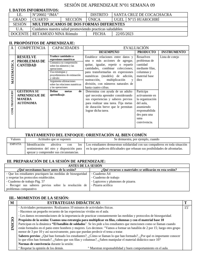 01 Matematica Multiplicamos de Dos Formas. Parte 1 22-05-23 | PDF | Aprendizaje