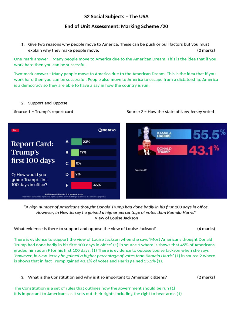 USA Social Studies Assessment Guide | PDF | Politics Of The United ...