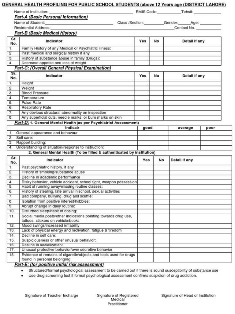 Health Profile | PDF