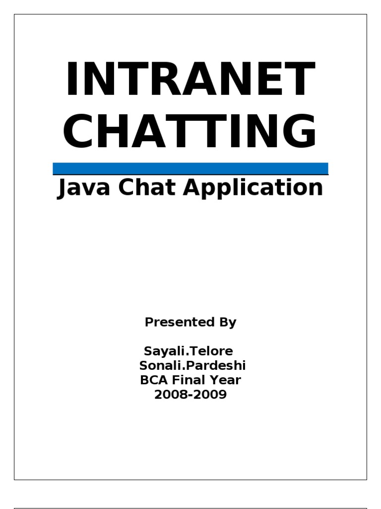 Java Intranet Chat for Tech Users | PDF | Client–Server Model | Server ...