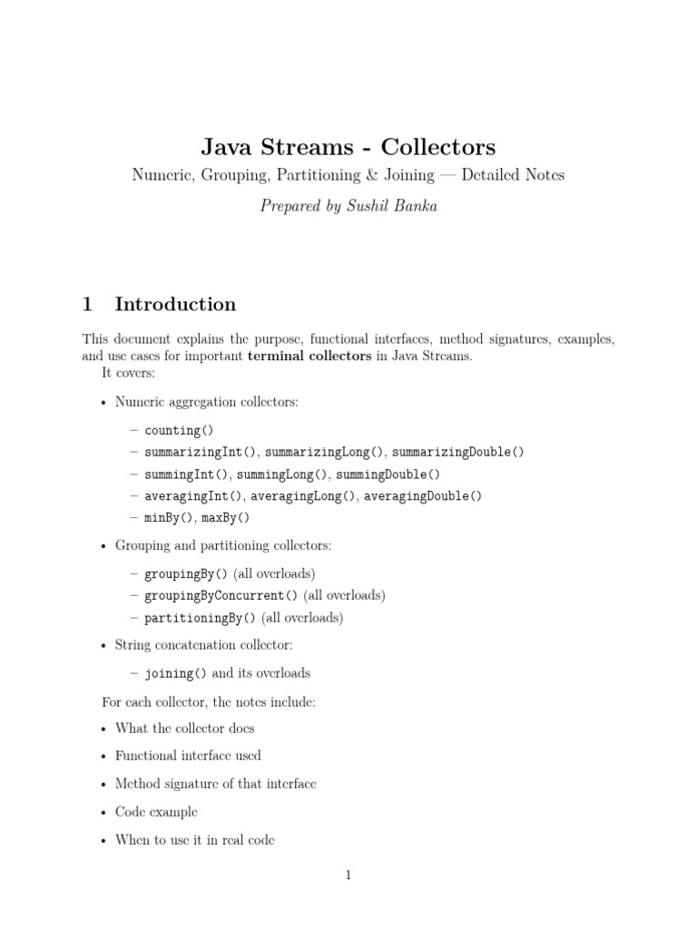 Java Streams - Collectors | PDF | Boolean Data Type | Statistical Classification
