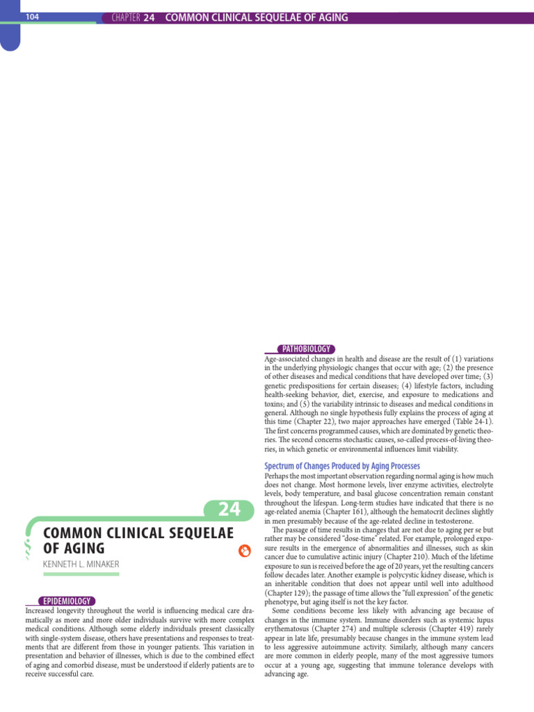 Clinical Sequelae of Aging Explained | PDF | Senescence | Heart