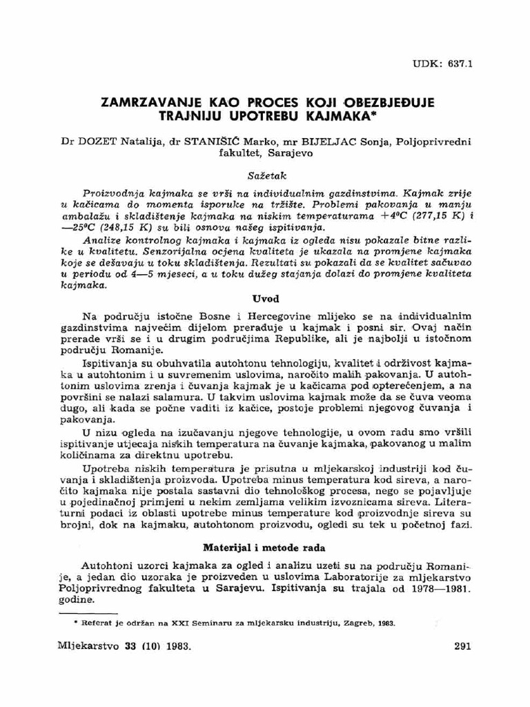 DOZET Zamrzavanje | PDF