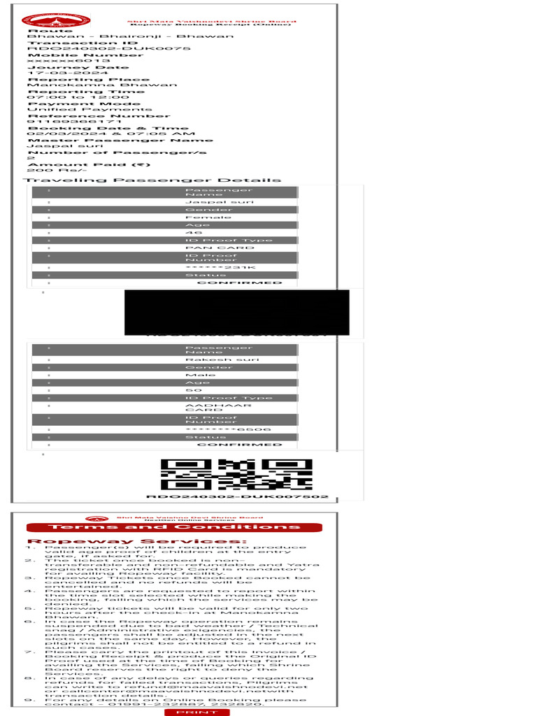 Shri Mata Vaishno Devi Shrine Board | PDF | Receipt