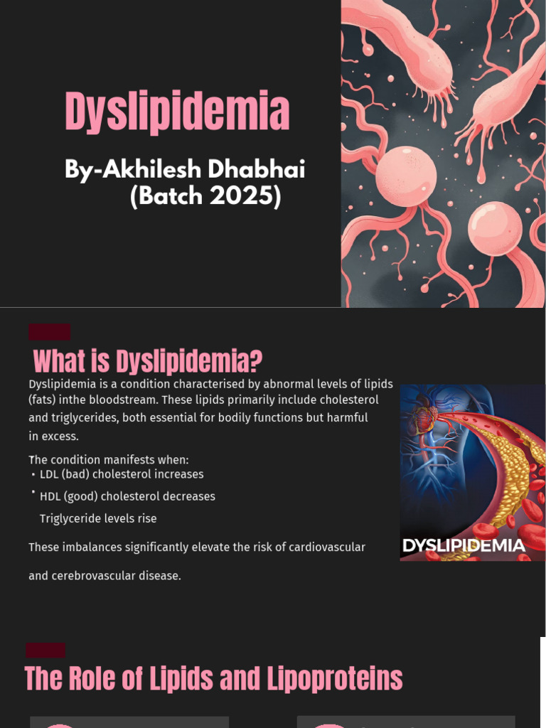 Dyslipidemia presentation ppt | PDF | Cholesterol | Hypercholesterolemia