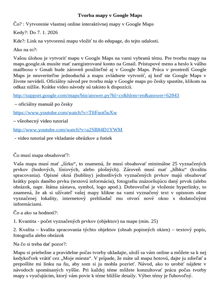 Tvorba Mapy V | PDF