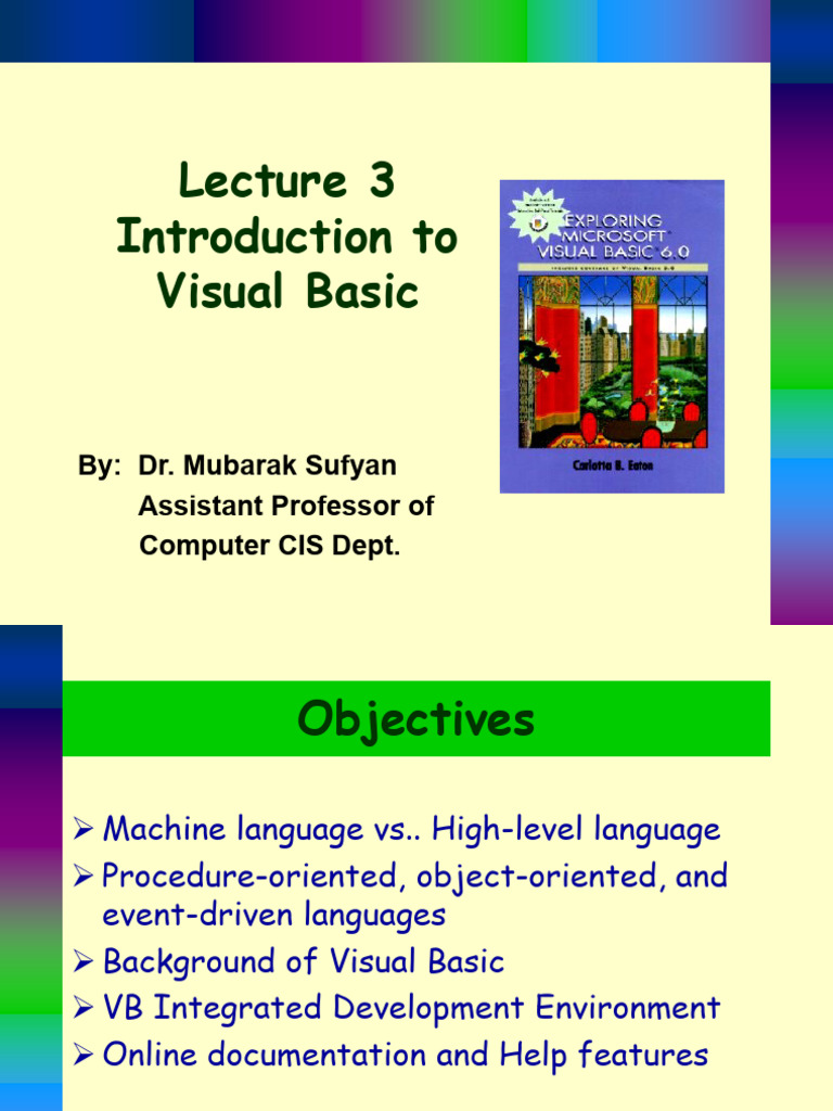 L 3 Introduction to VB | PDF | Basic | Computer Programming