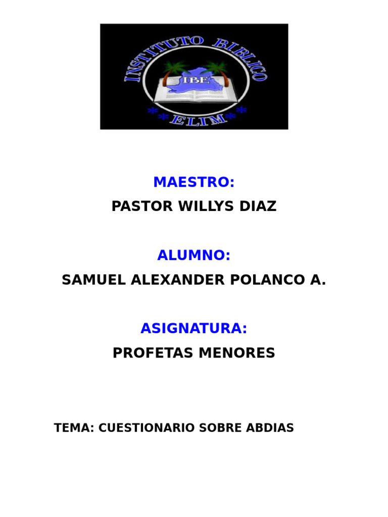 Libro de Abdias | PDF | Creencia religiosa y doctrina | Contenido bíblico