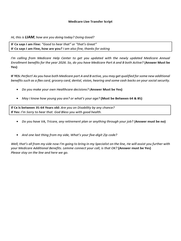 Medicare Enrollment Script Sep (1)[1] | PDF | Medicare (United States ...