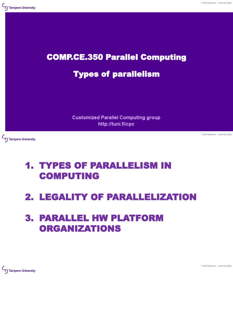 L03 Types of Parallelism | PDF | Parallel Computing | Central ...