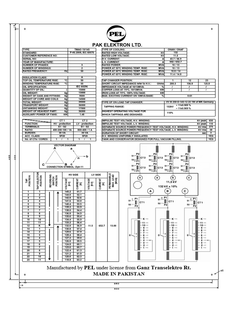 Transformer Specifications and Details | PDF | Transformer | Power ...