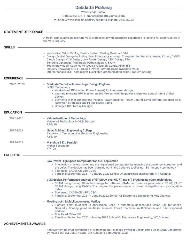 CV_2024031210380834 | PDF | Electronic Engineering | System On A Chip