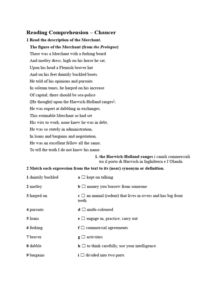 Esercitazione Reading Comprehension | PDF