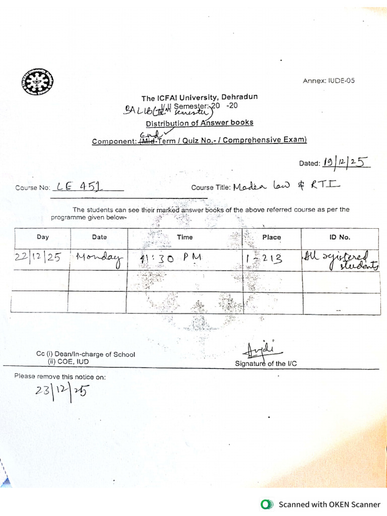 Announcement End Term | PDF