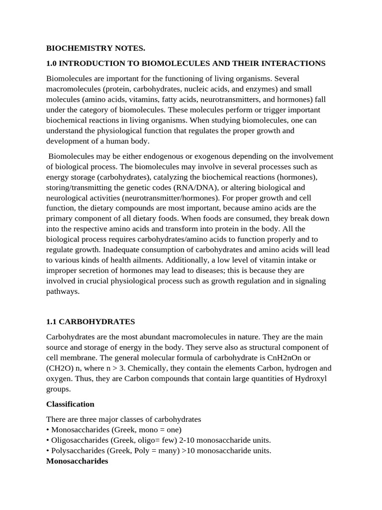BIOCHEMISTRY NOTES WMK | PDF | Cofactor (Biochemistry) | Cholesterol
