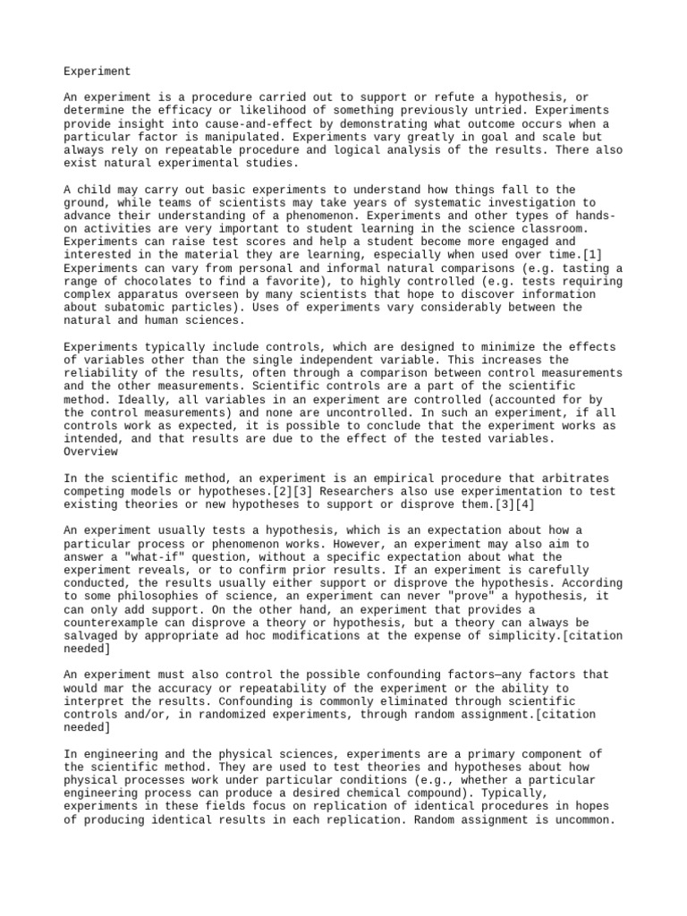 Experiment | PDF | Experiment | Hypothesis