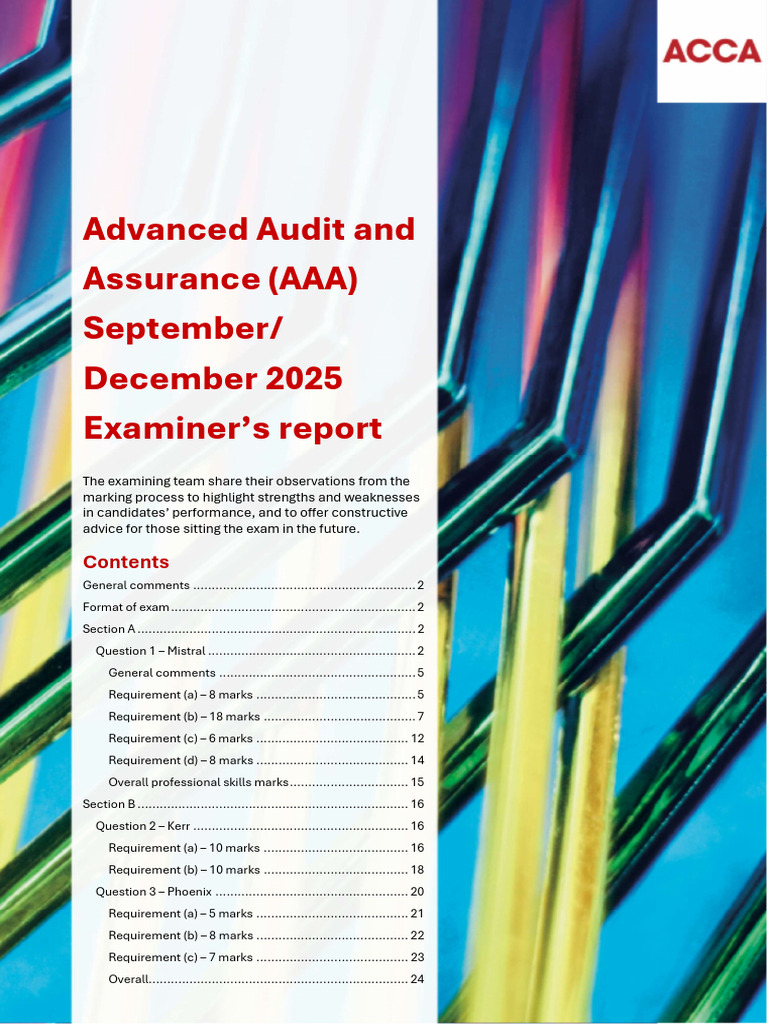 AAA Exam Report Insights 2025 | PDF | Risk | Audit