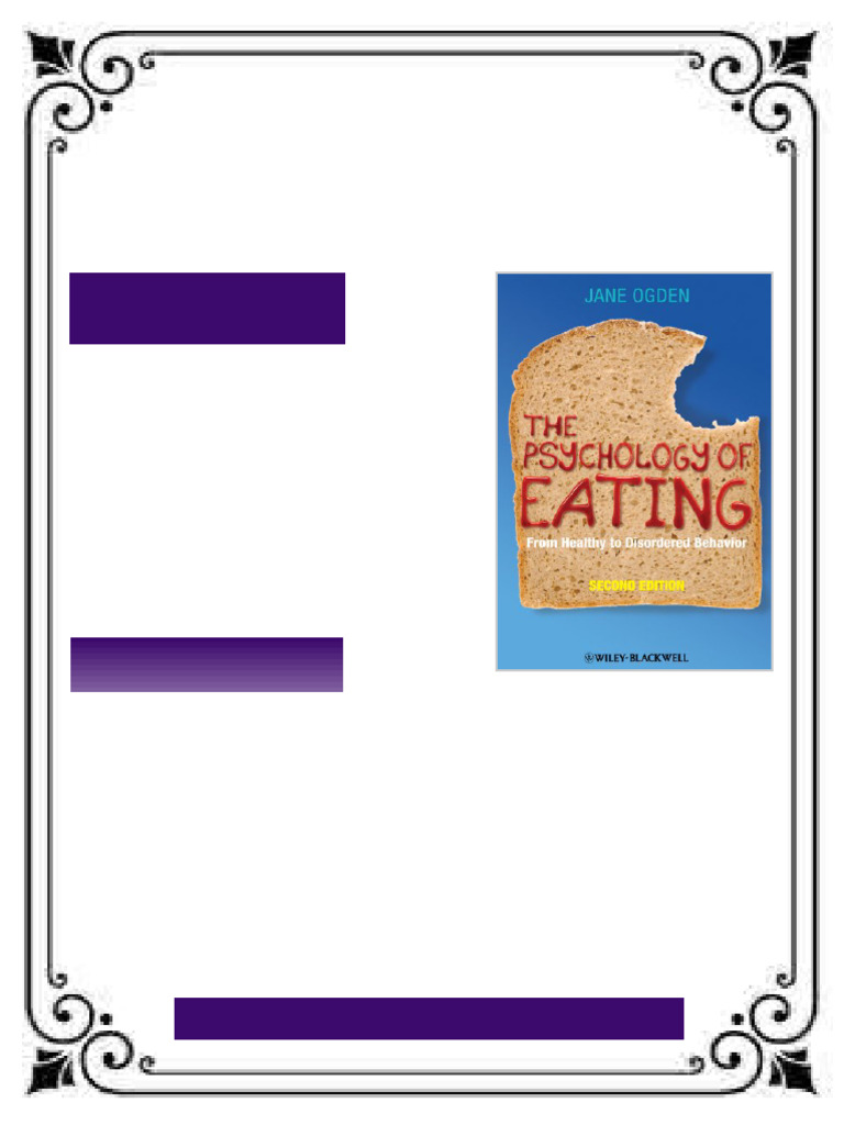 The Psychology of Eating From Healthy to Disordered Behavior 2nd ...