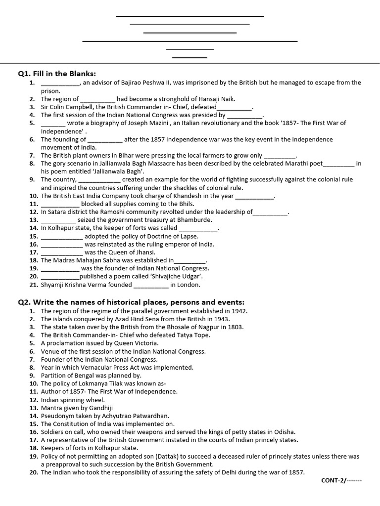 Indian Colonial Struggle Assignment | PDF | Politics Of India ...