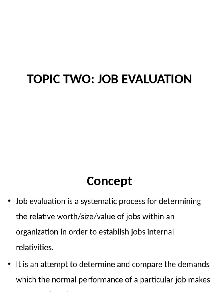 Topic Two Job Evaluation | PDF | Evaluation | Salary