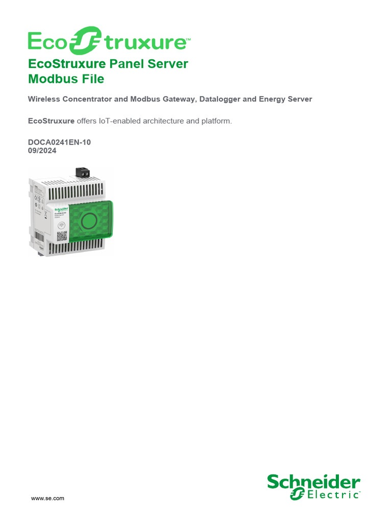 Panel Server Modbus File DOCA0241EN 10 | PDF