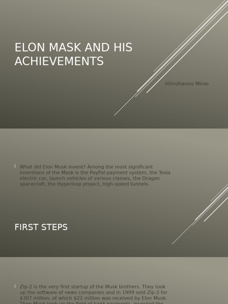 53657-elon-mask-and-his-achievements | PDF | Elon Musk | Space X
