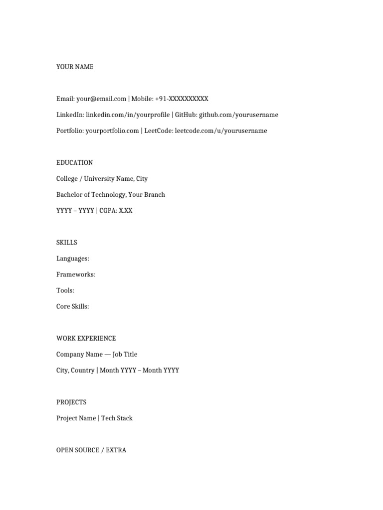 Resume Template | PDF