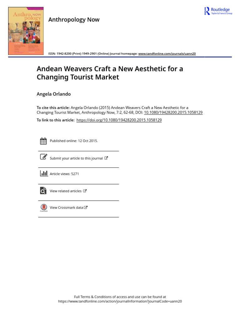 Andean Weavers Adapt to Tourism Trends | PDF | Weaving | Textiles
