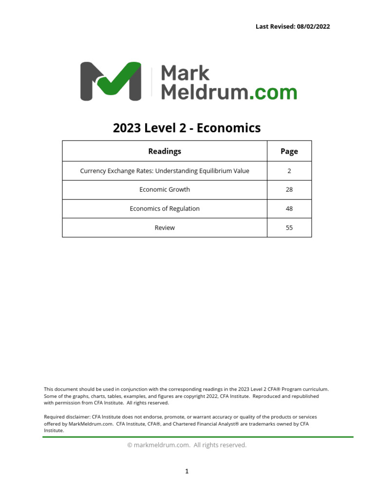 2023 CFA Level 2 Economics Guide | PDF | Exchange Rate | United States ...