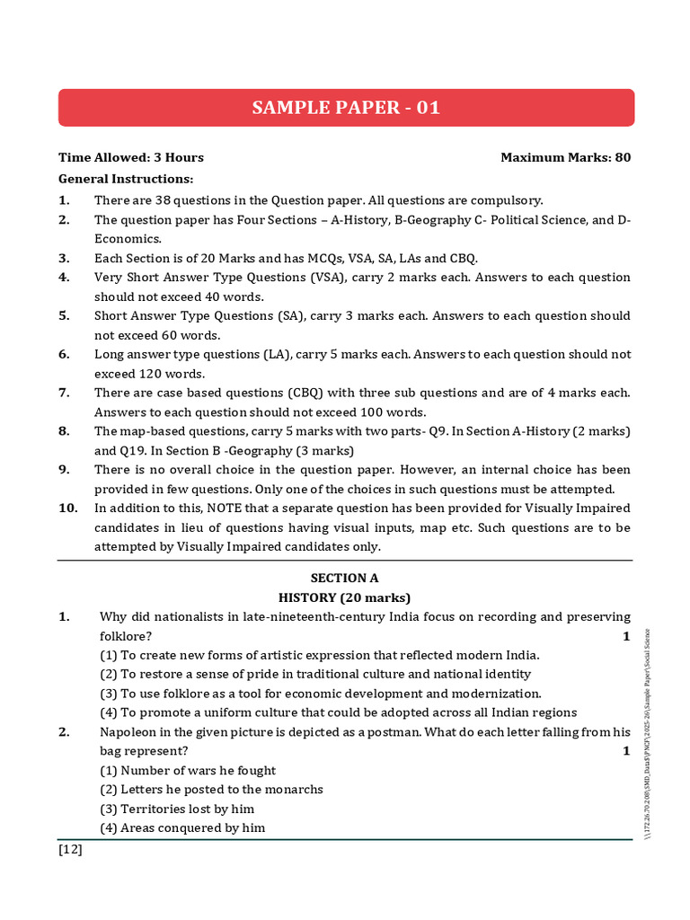 Free sample paper class 10 . Best resource | PDF | Water Scarcity | Water