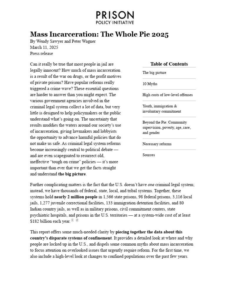 Understanding U.S. Mass Incarceration Trends | PDF | Incarceration In ...