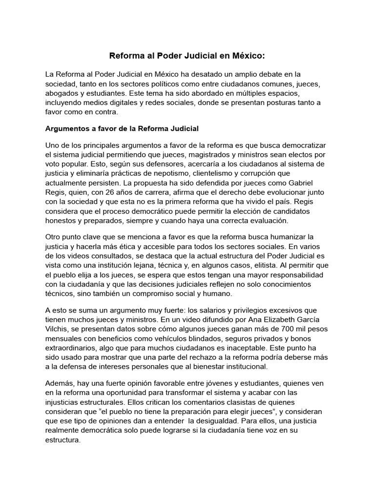 Reforma al Poder Judicial en México_ | PDF | Democracia | Ideologías ...