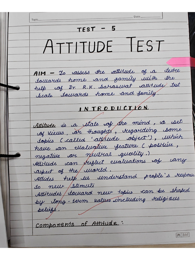 Attitude Test- 2024 25 session for practical file | PDF
